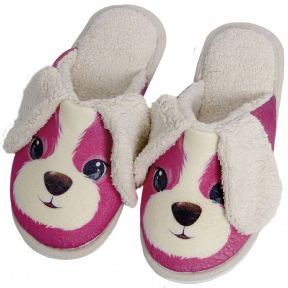 Pantufa Infantil Cachorrinho Puff - Rosa - Chinelos Puff